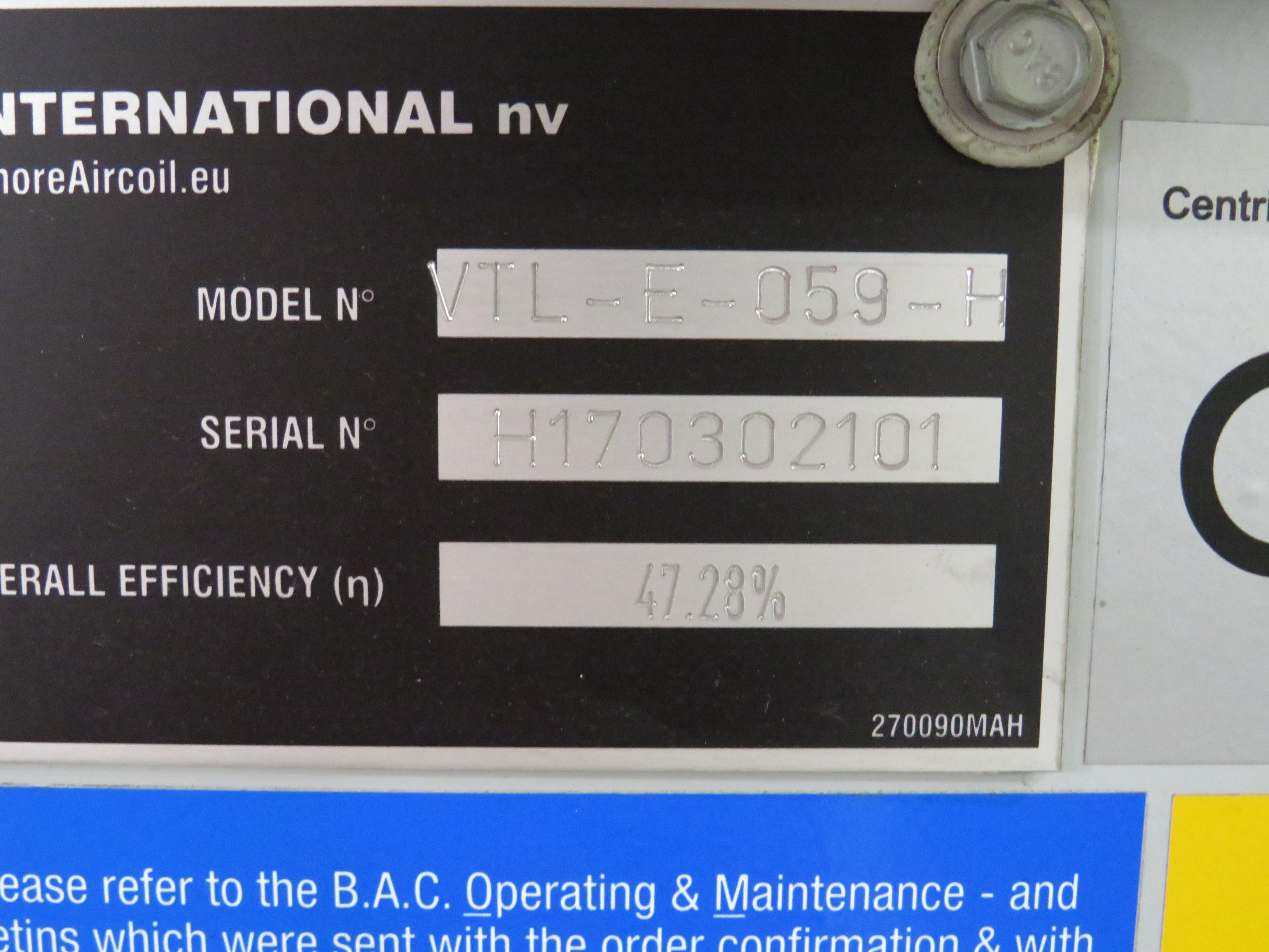 BAC VTL-E-059 Cooling Tower