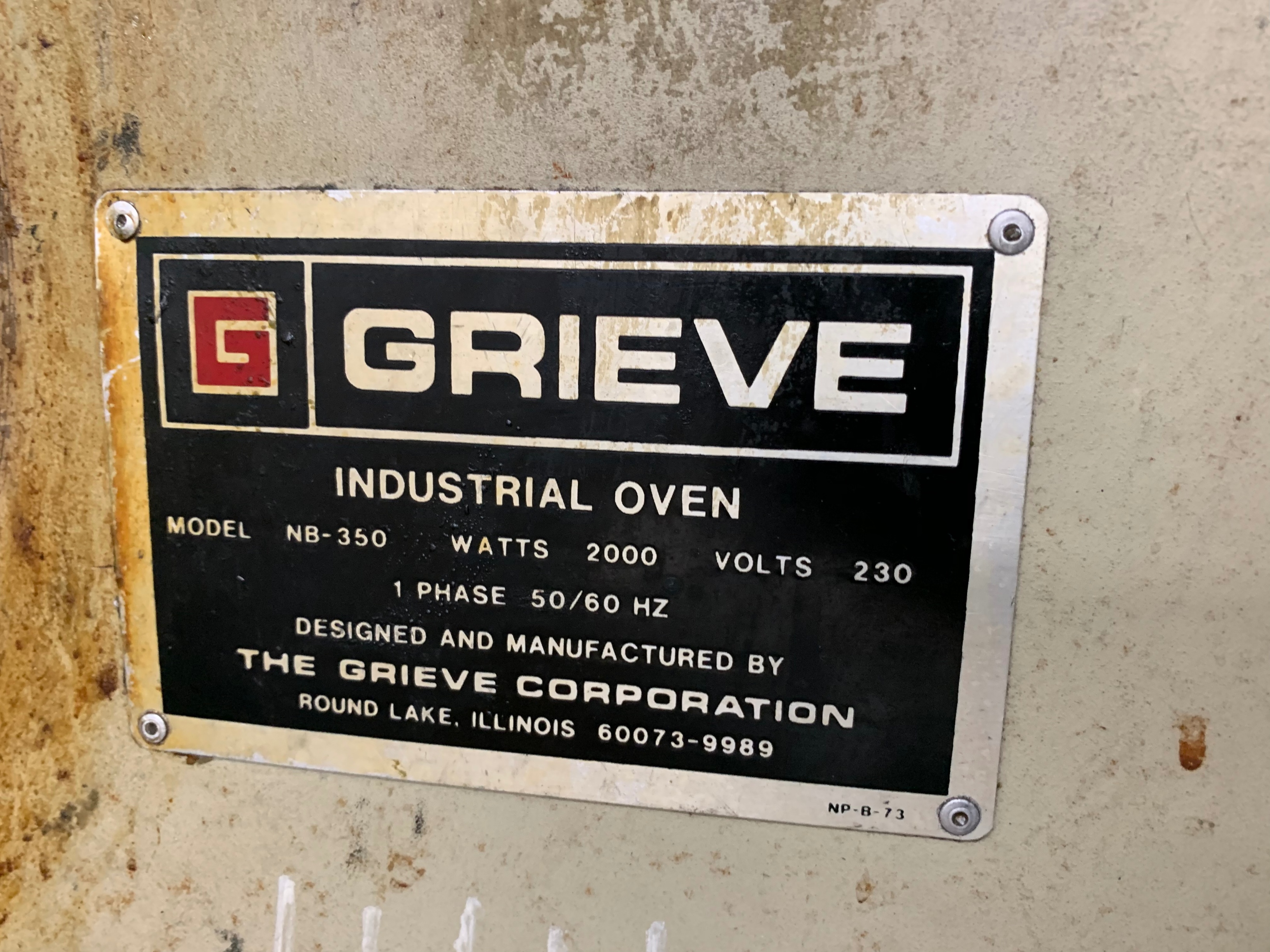GRIEVE NB-350 Industrial Oven