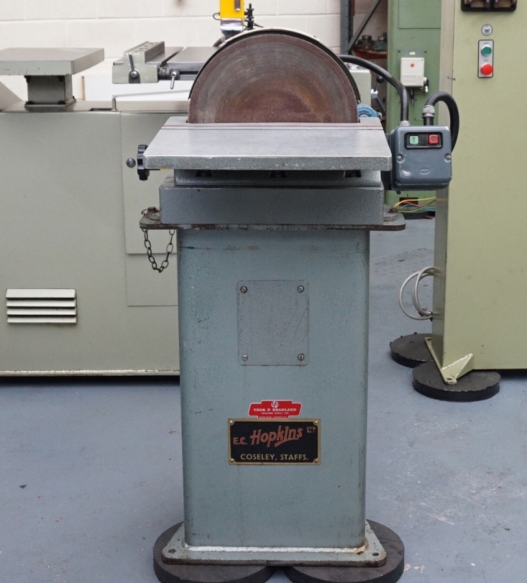HOPKINS Pedestal Mounted Disk Face Grinder