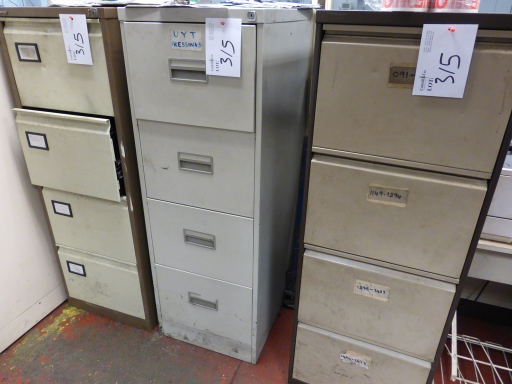 (4) Steel 4-door Filing Cabinets, 3 Door Filing Cabinet and a Tool ...