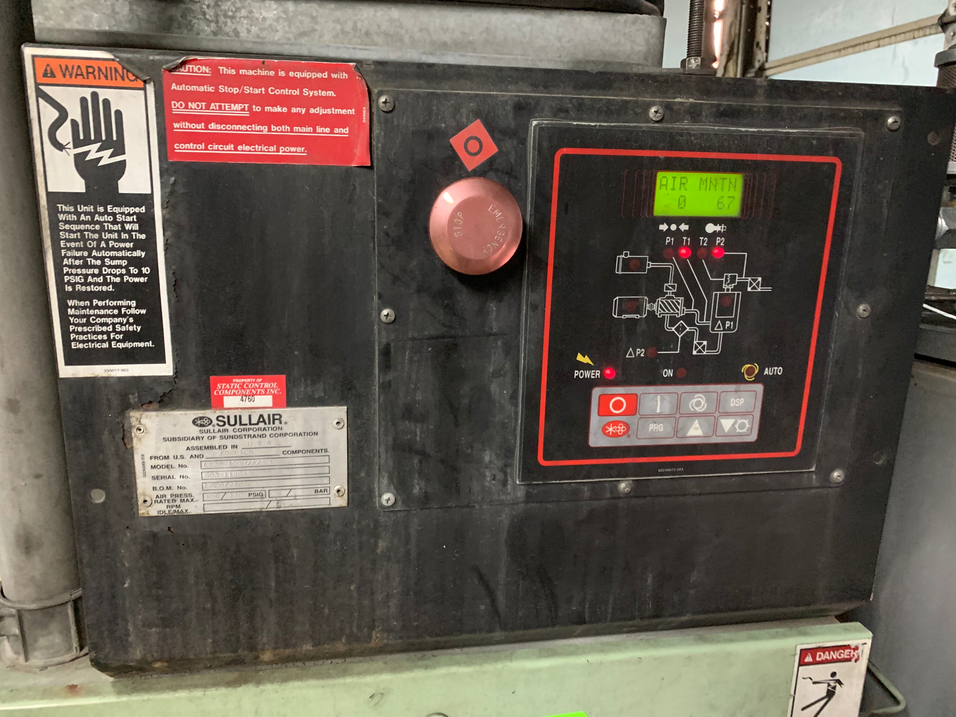 SULLAIR LS-20 100 hp Air Compressors, s/n 100H/A/SUL003118640