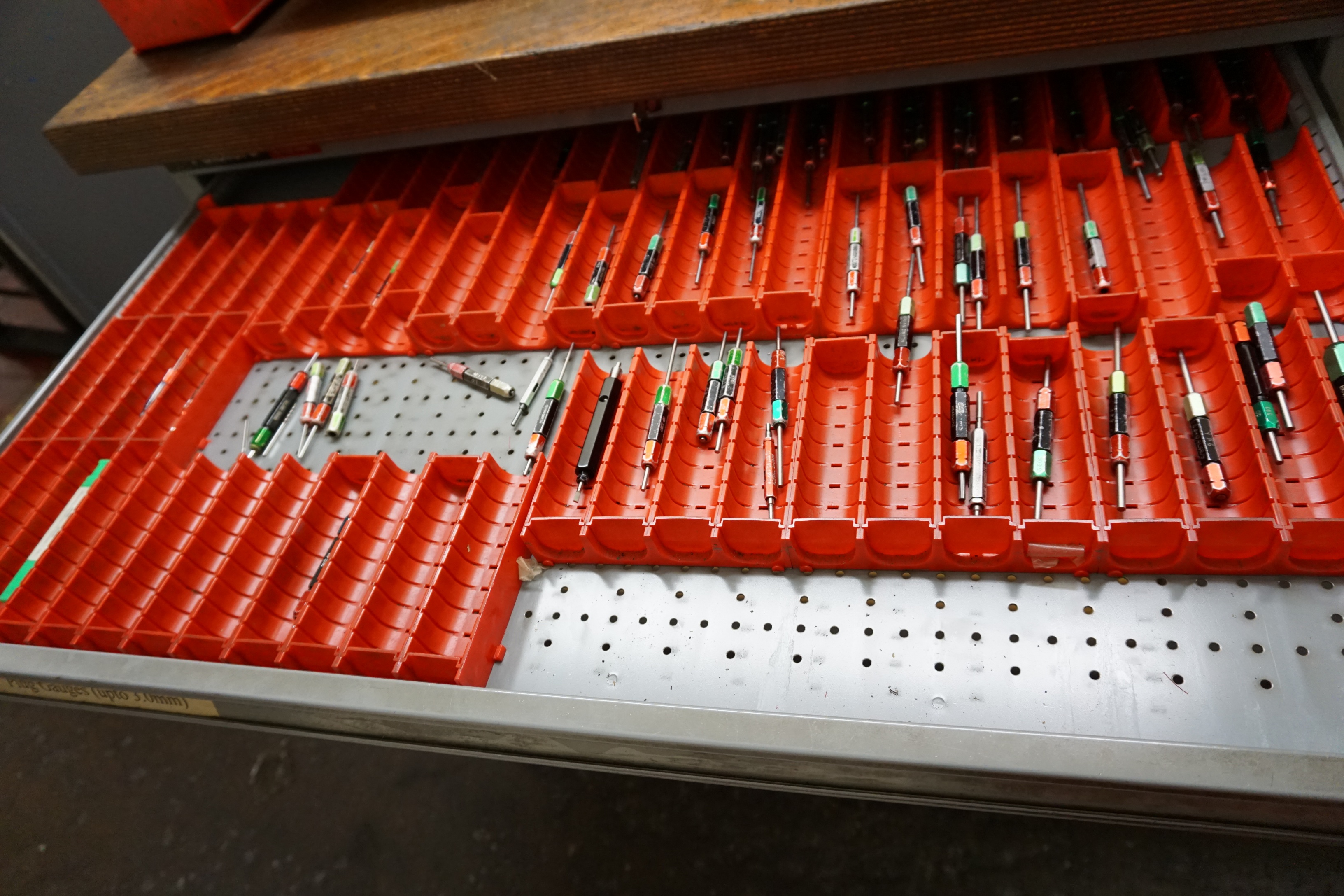 12 Drawer Cabinet with Large Qty of Plug Gauges