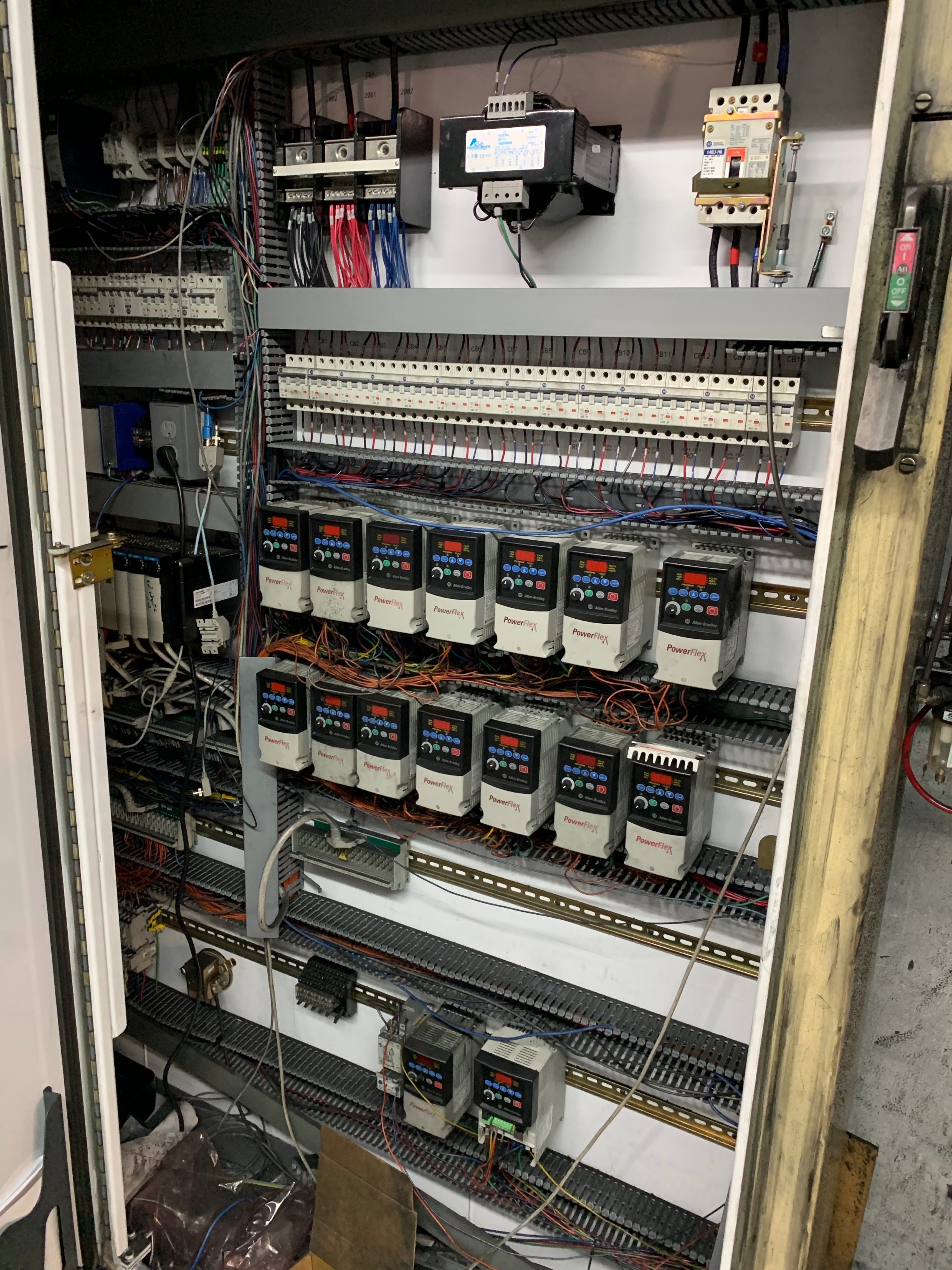Control Cabinet w/ Contents Including All Electrical Relays, Contactors ...