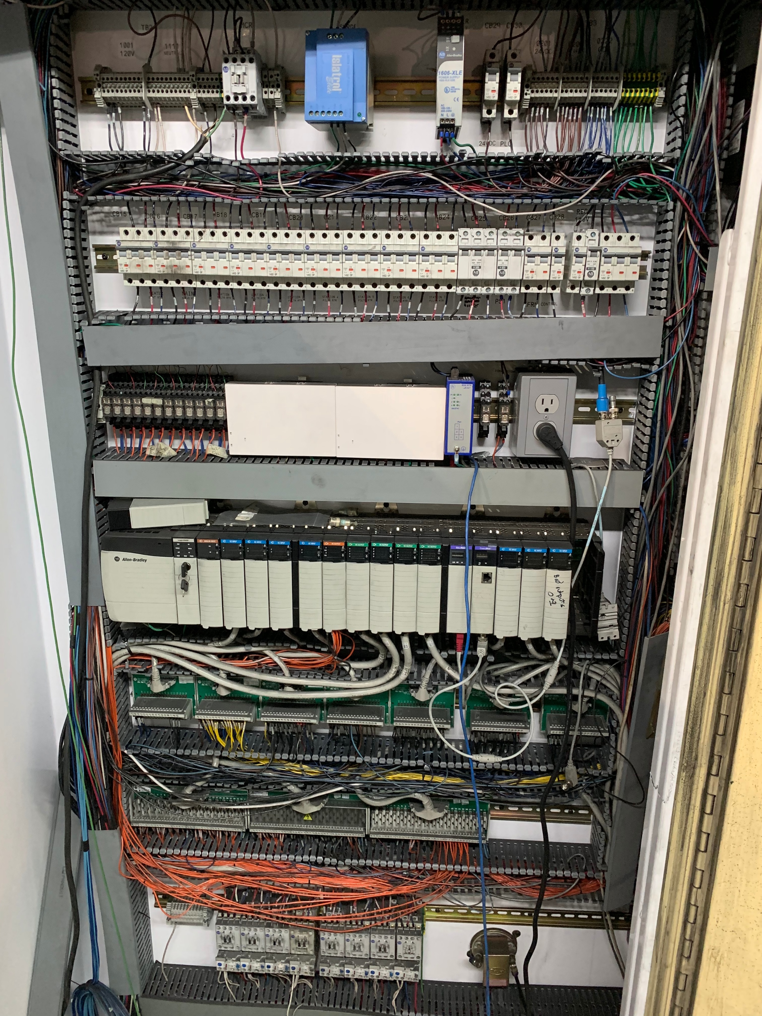 Control Cabinet w/ Contents Including All Electrical Relays, Contactors ...