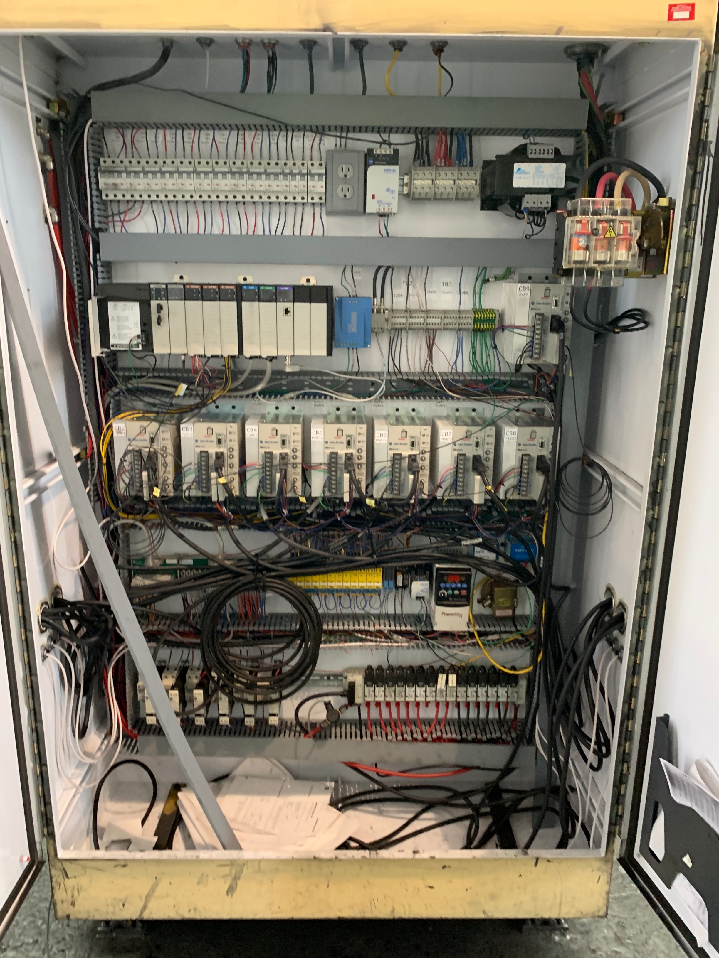 Control Cabinet w/ Contents Including All Electrical Relays, Contactors ...