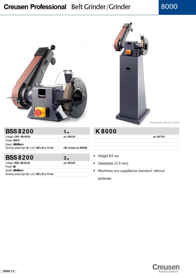 Creusen BSS 8200 Belt Grinder