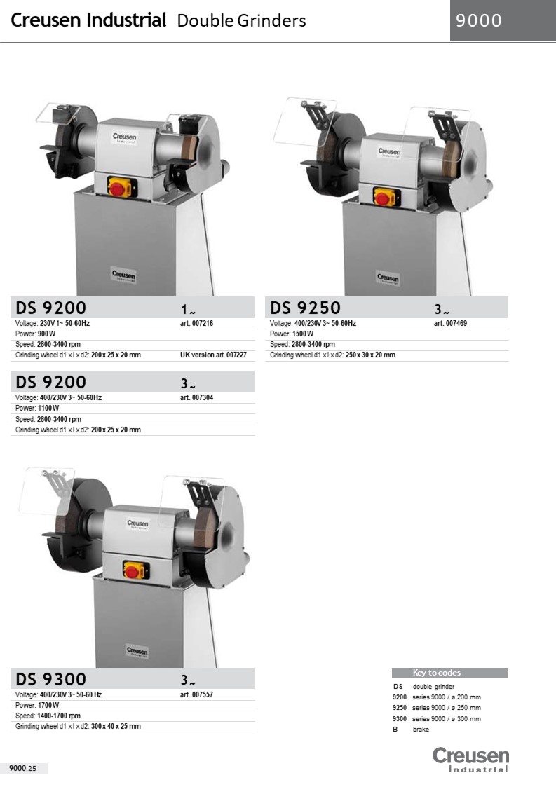 Creusen DS 9200 3-Phase Double Ended Grinder