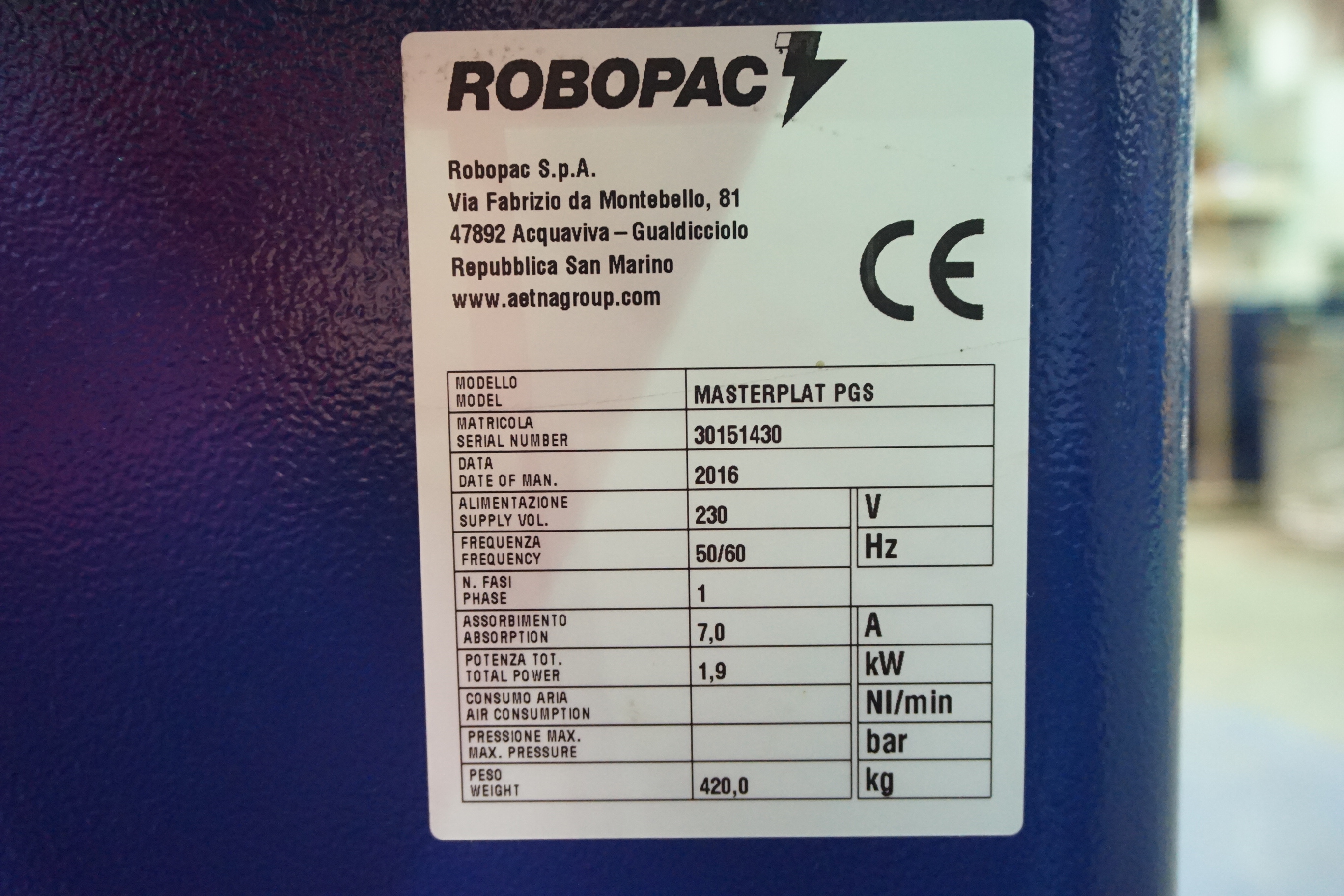 Robopac Masterplat PGS Pallet Wrapper