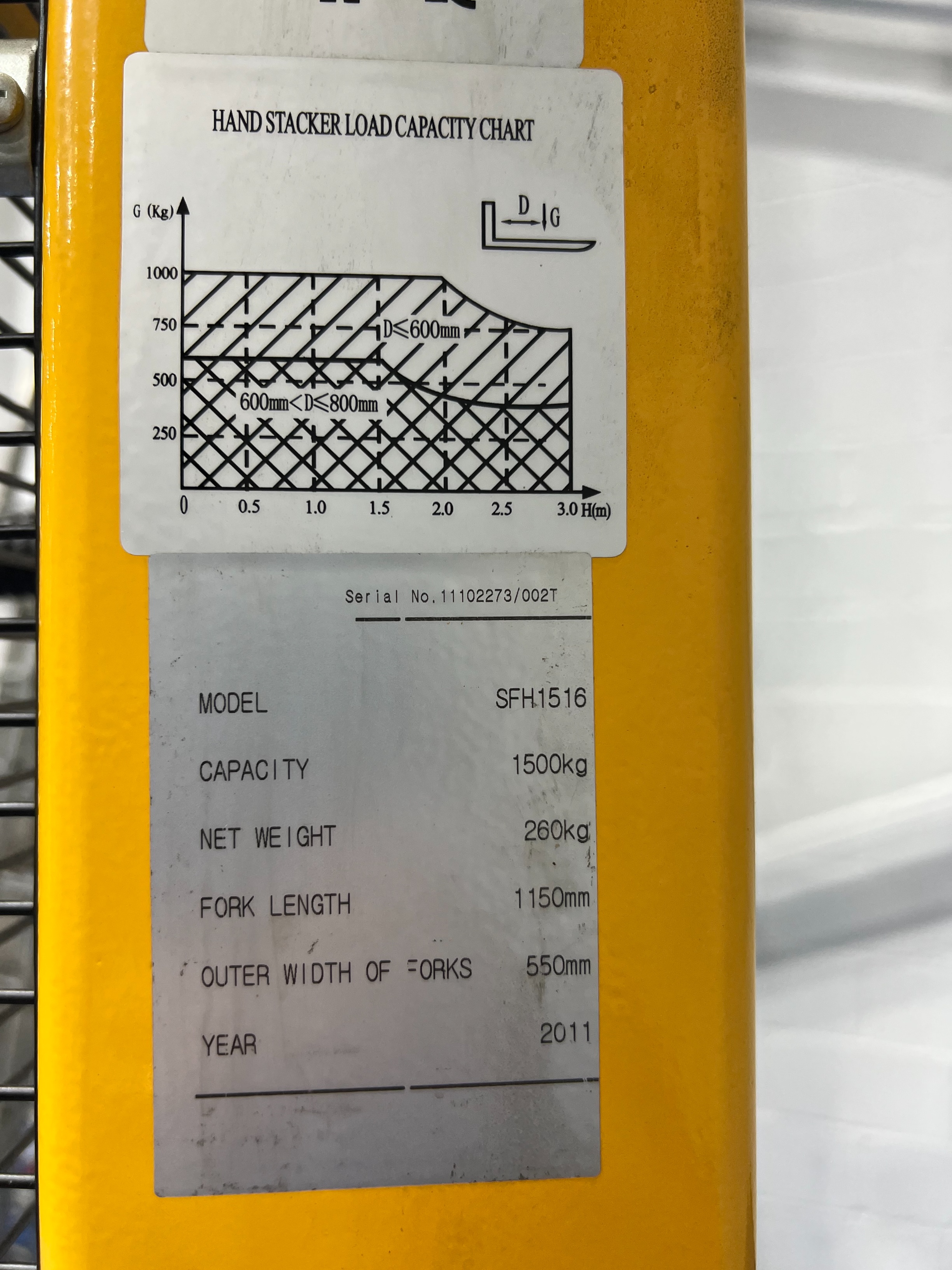 Pedestrian SFH 1516 Hand Stacker