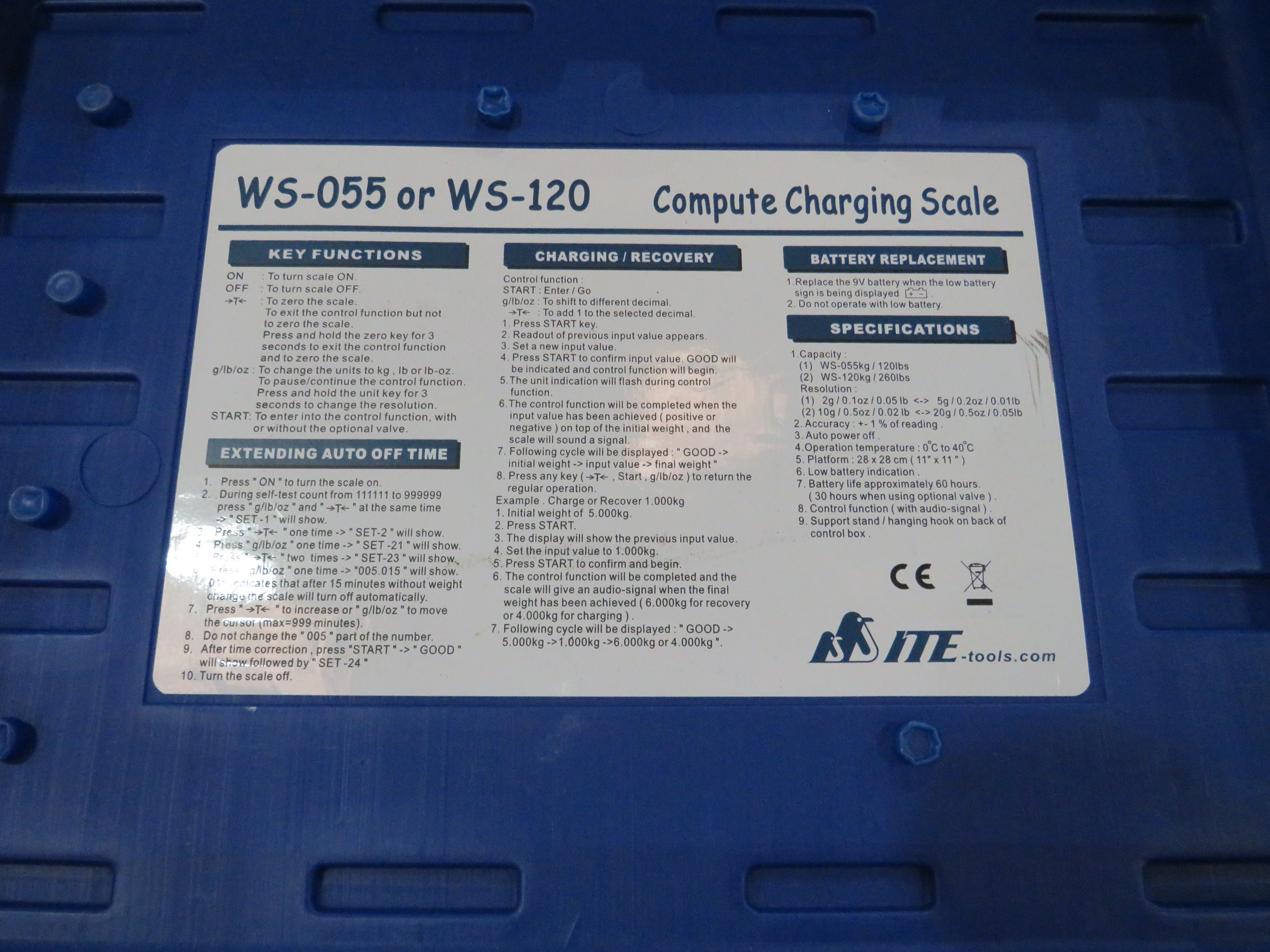 WS-120 Compute Charging Scale