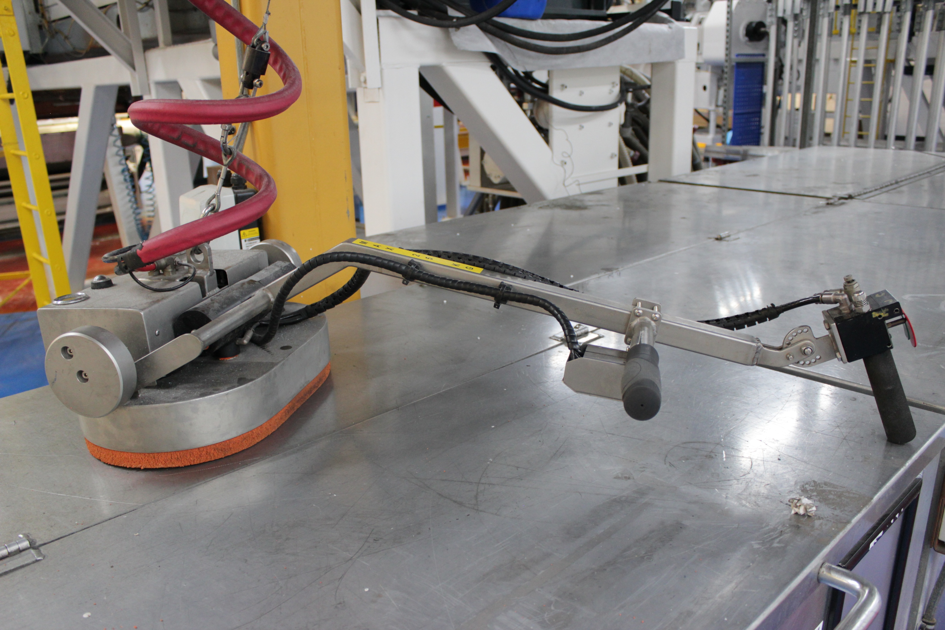 (4) x Stainless Steel Day Bins with Floor Mounted 125kg Jib