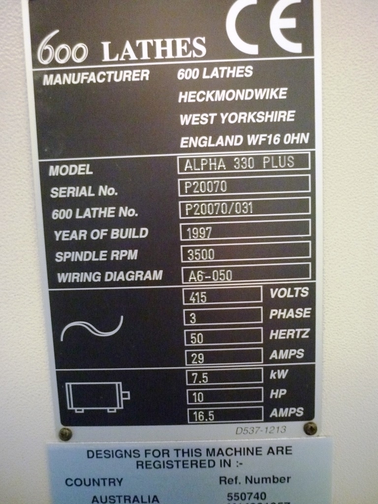 Harrison Alpha 330 Plus CNC Teach Lathe