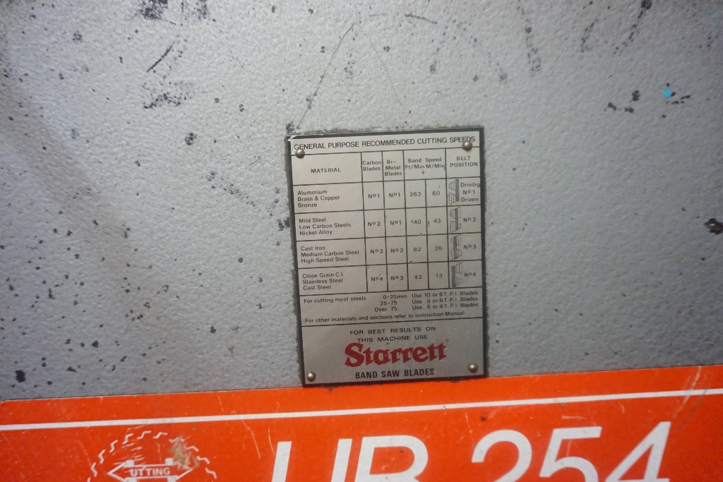 Utting UB254 Horizontal Bandsaw