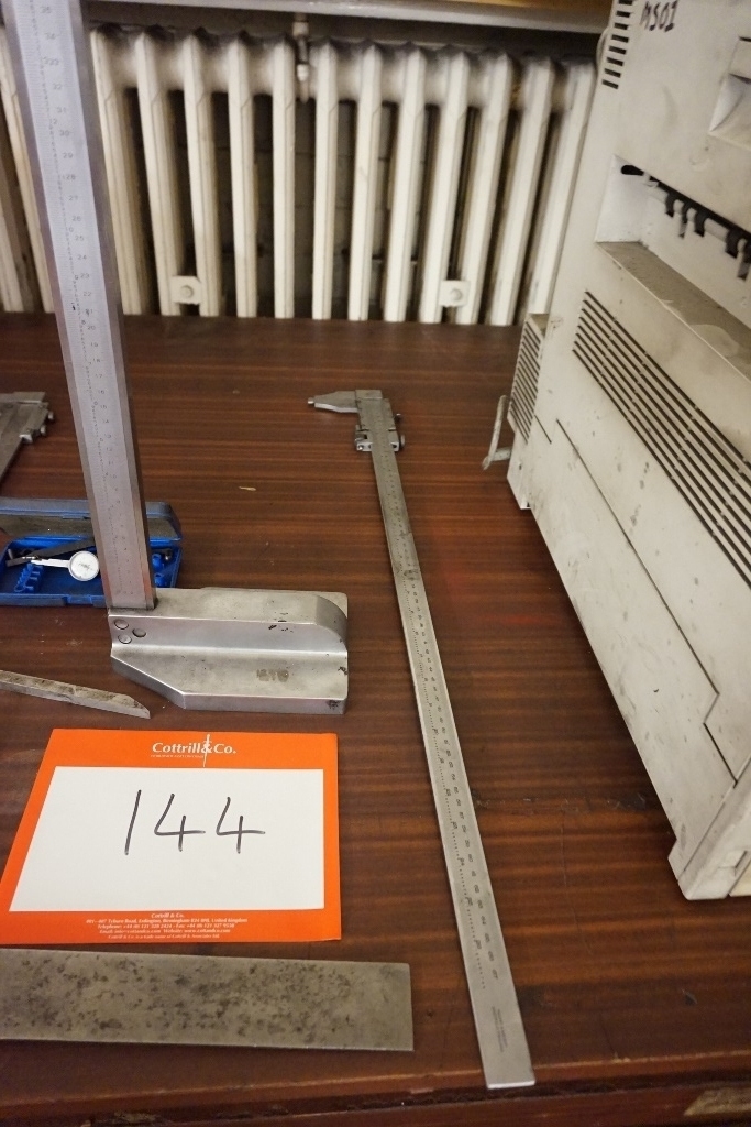 Mitutoyo 600mm Height Gauge, (2) 670mm Verniers & Engineers Set Square