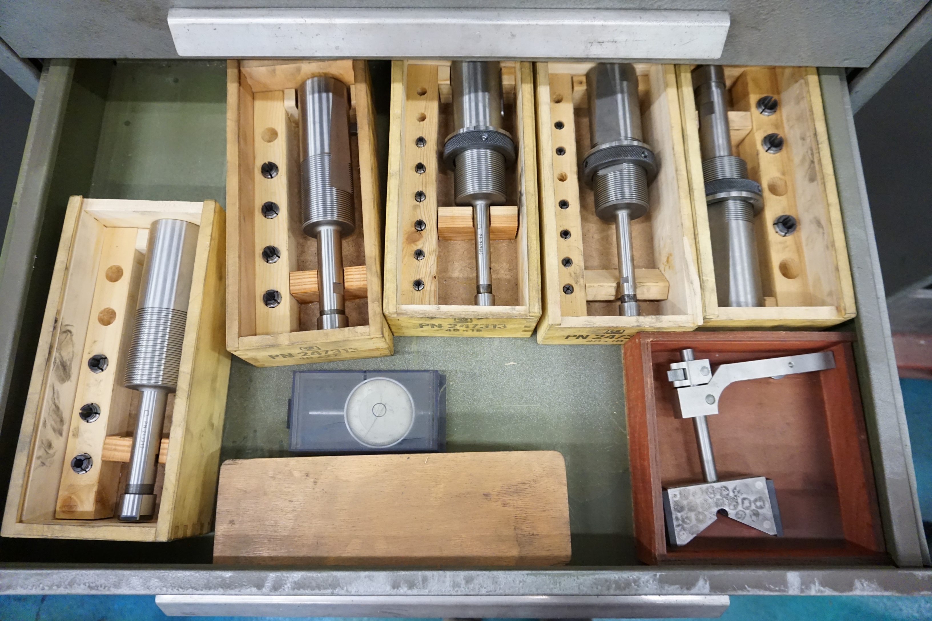 8 Drawer Cabinet with Qty Tooling & Collet Holders