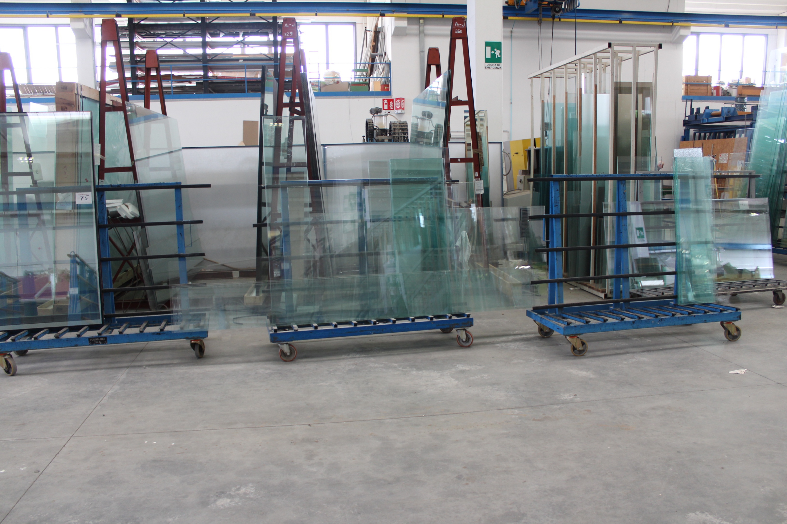 (5) x 1500 x 1800mm Steel Single Sided Portable Glass Transporters with ...
