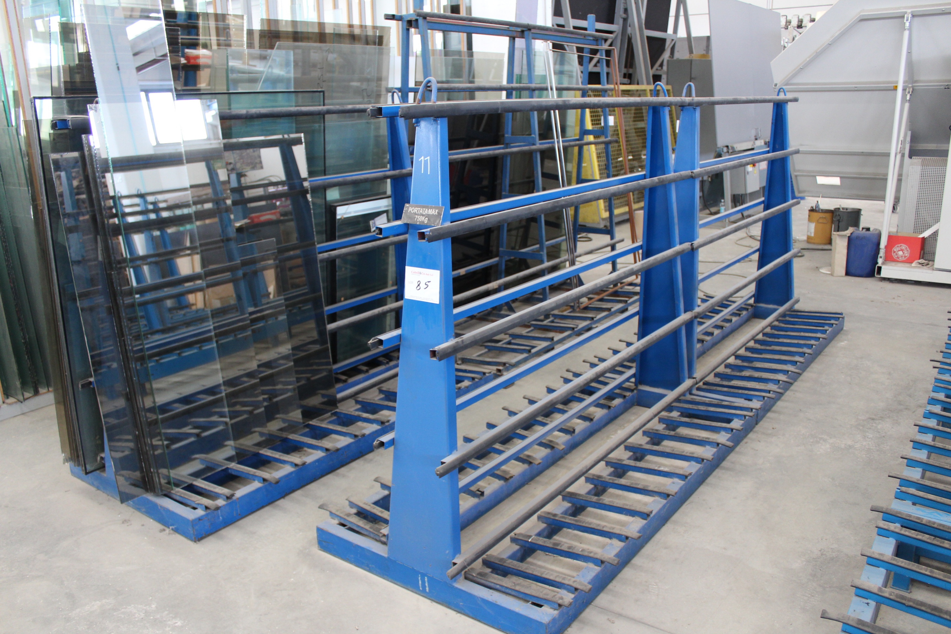(4) x Double Sided Static Glass Storage Racks with Contents