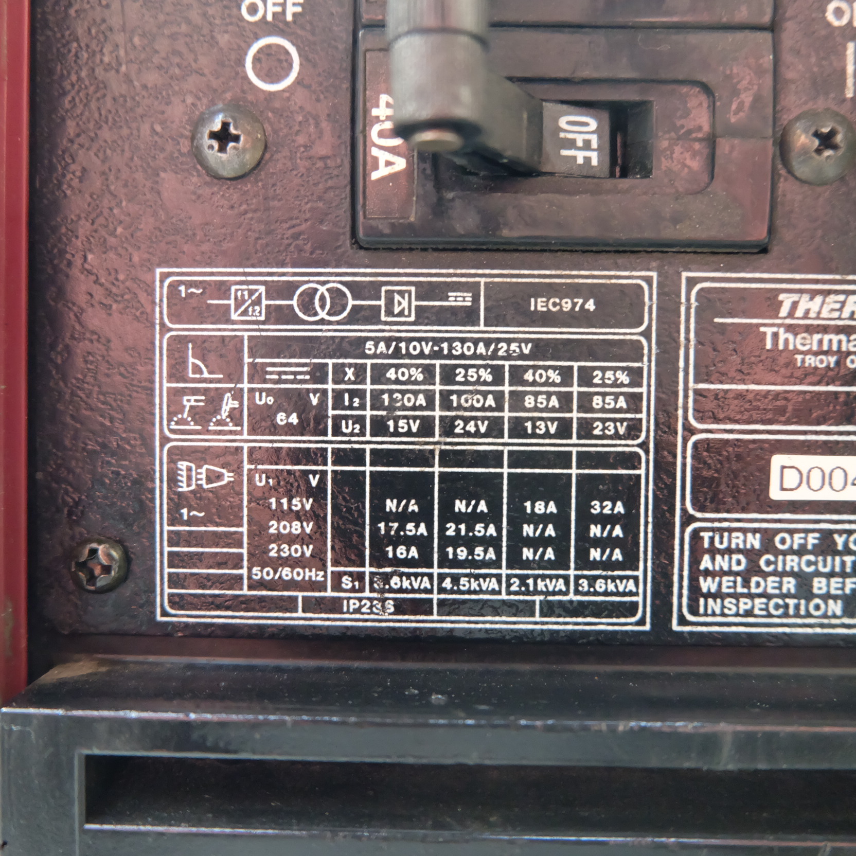 Thermal ARC DC Invertia Arc Welder