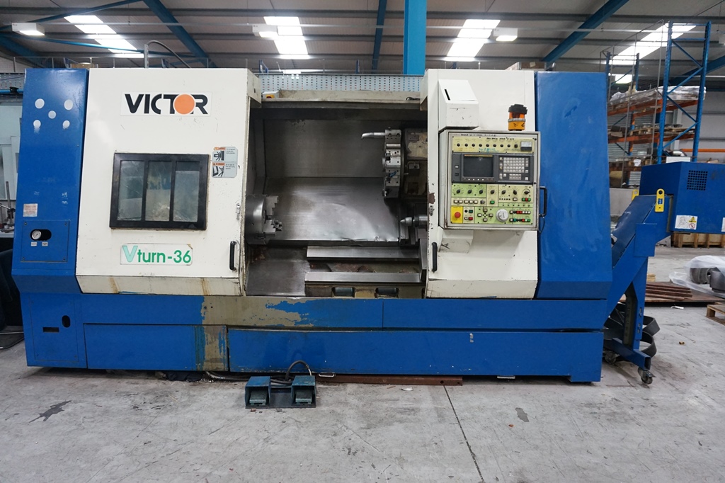 Victor V Turn 36 CNC Lathe with Fanuc Series O-T Control