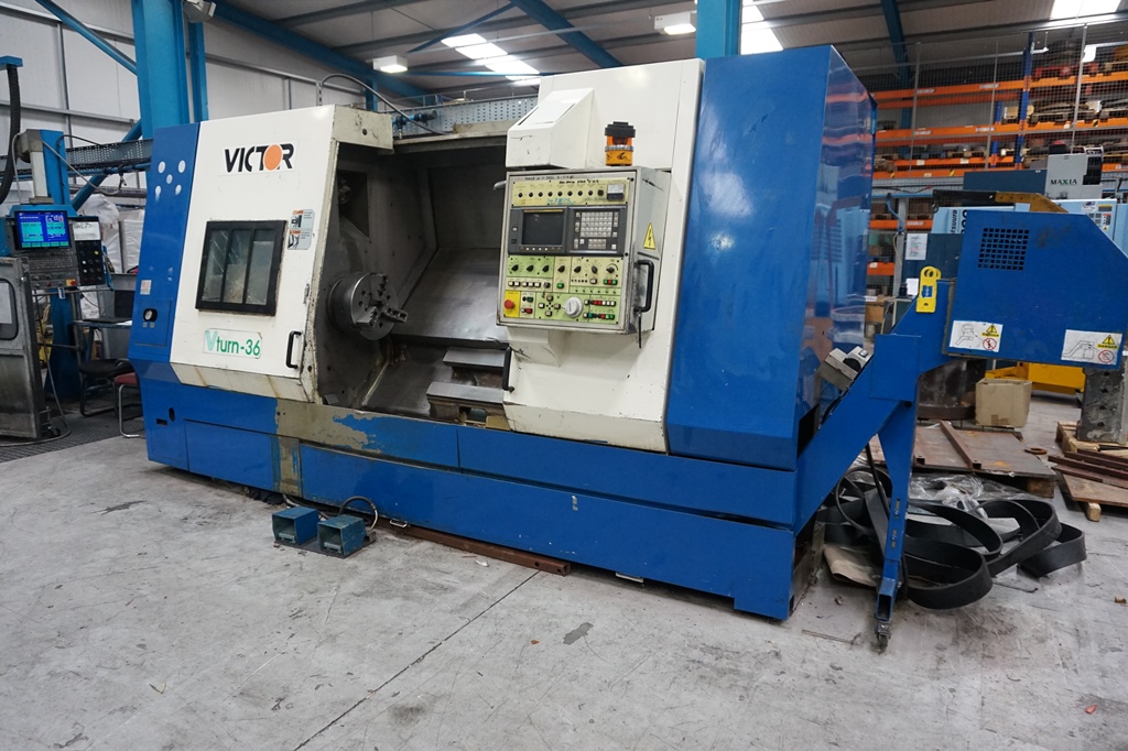 Victor V Turn 36 CNC Lathe with Fanuc Series O-T Control